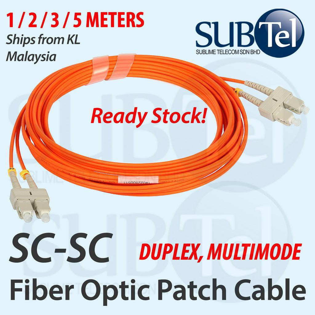 SC-SC Multi Mode Duplex Fiber Optic Patch Cord Cable OM2 50/125 MM DX ...