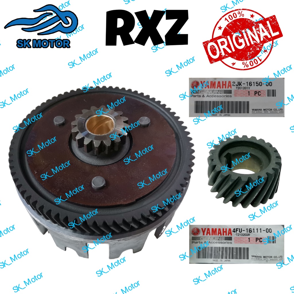 Yamaha RXZ Original Primary Driven Gear & Primary Drive Gear 22T Clutch Gigi Big & Small ...