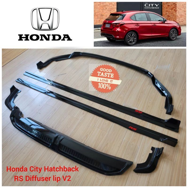 Honda City 2022 Hatchback RS V2 Diffuser Fullset lip With Glossy Black ...