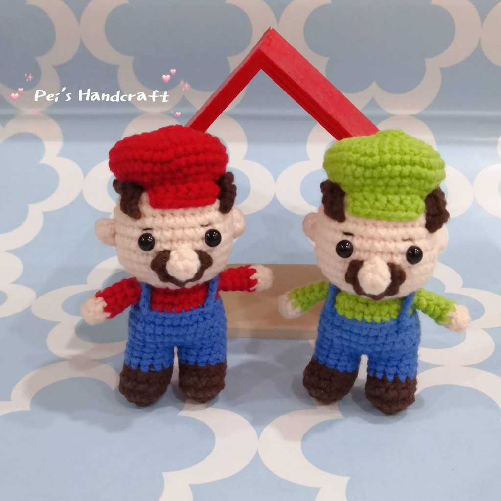 [Pre Order] Cute Crochet Super Mario and Luigi | Shopee Malaysia