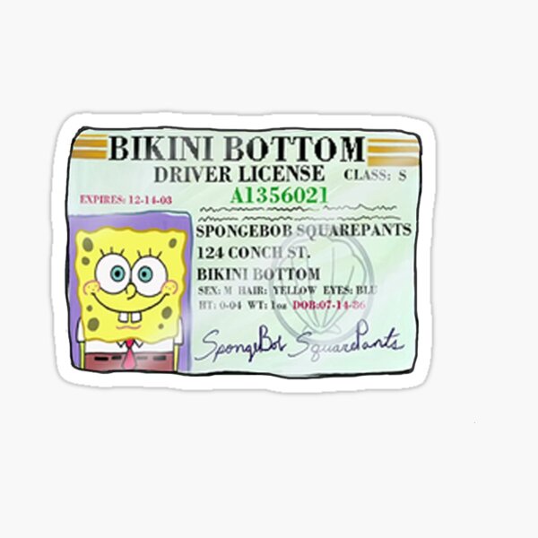 Spongebob Squarepants Driver License Stickers | Shopee Malaysia