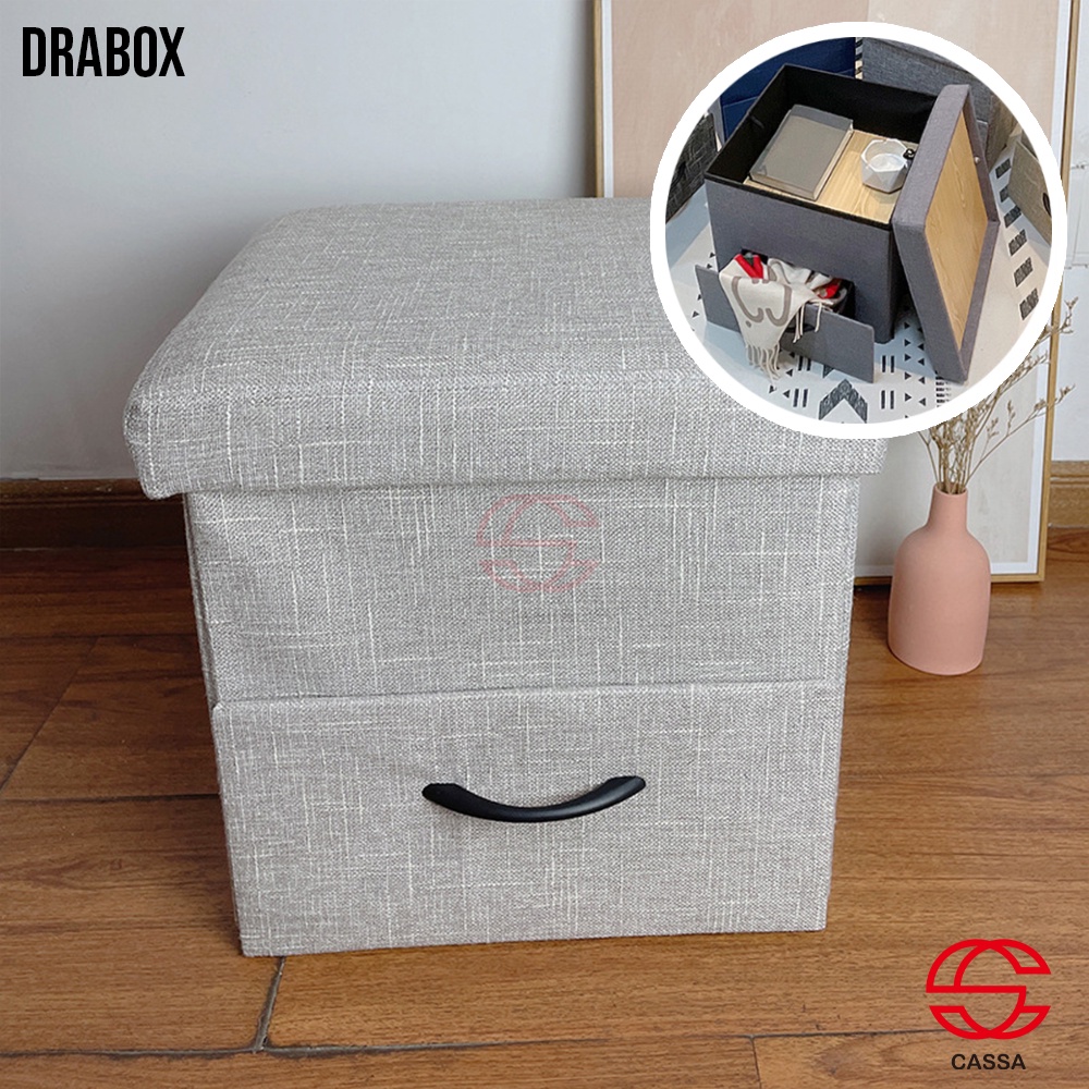 Cassa Foldable Coffee Table Side Table Bedside Table with Drawer Storage Box Drabox Ottoman Sofa ...