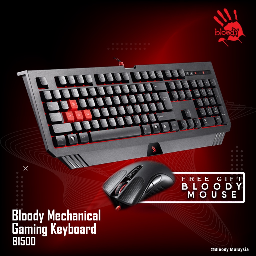 BLOODY Combo Set B1500 Gaming Blazing Desktop Mouse & Keyboard | Shopee ...
