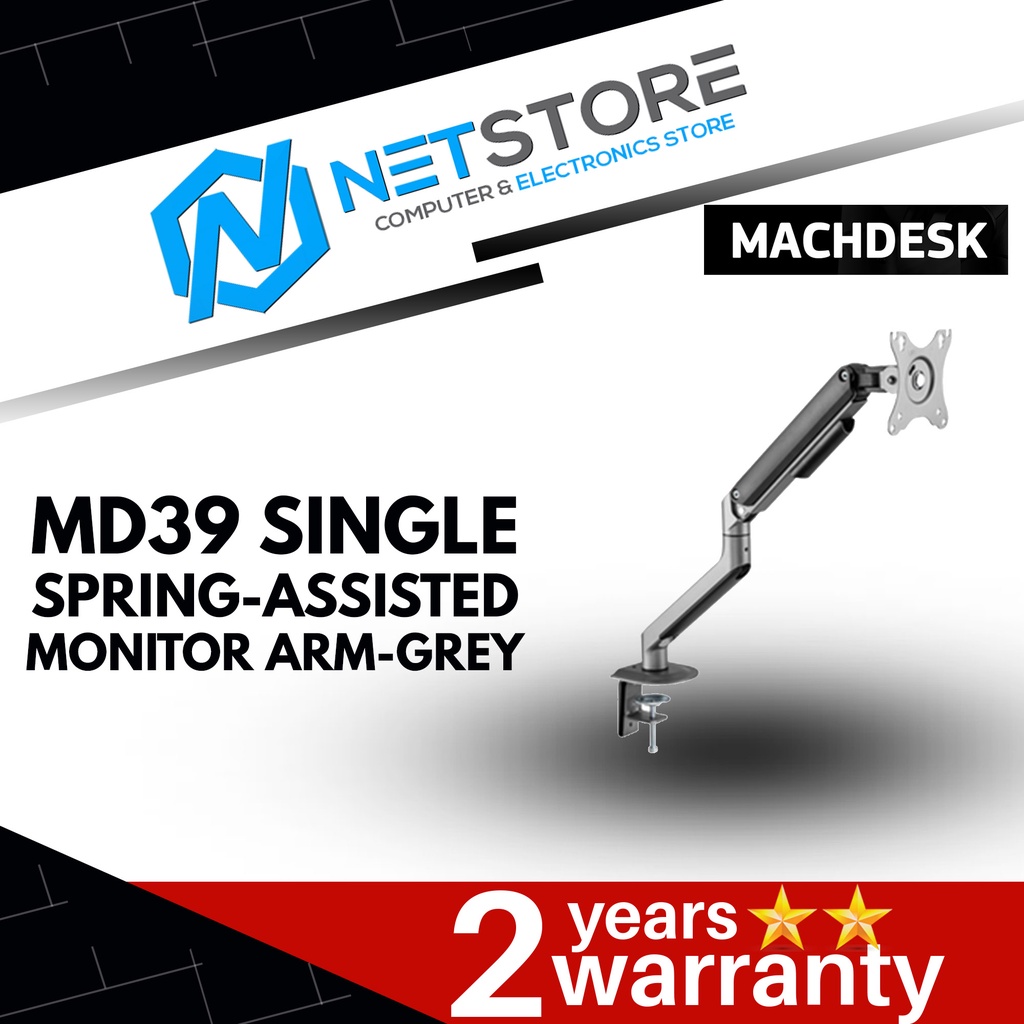 MACHDESK MD39 SINGLE SPRING-ASSISTED MONITOR ARM - GREY - MD39-A01SG ...