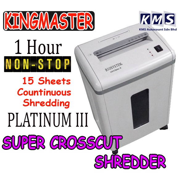 KINGMASTER HEAVY DUTY PAPER SHREDDER PLATINUM III | Shopee Malaysia