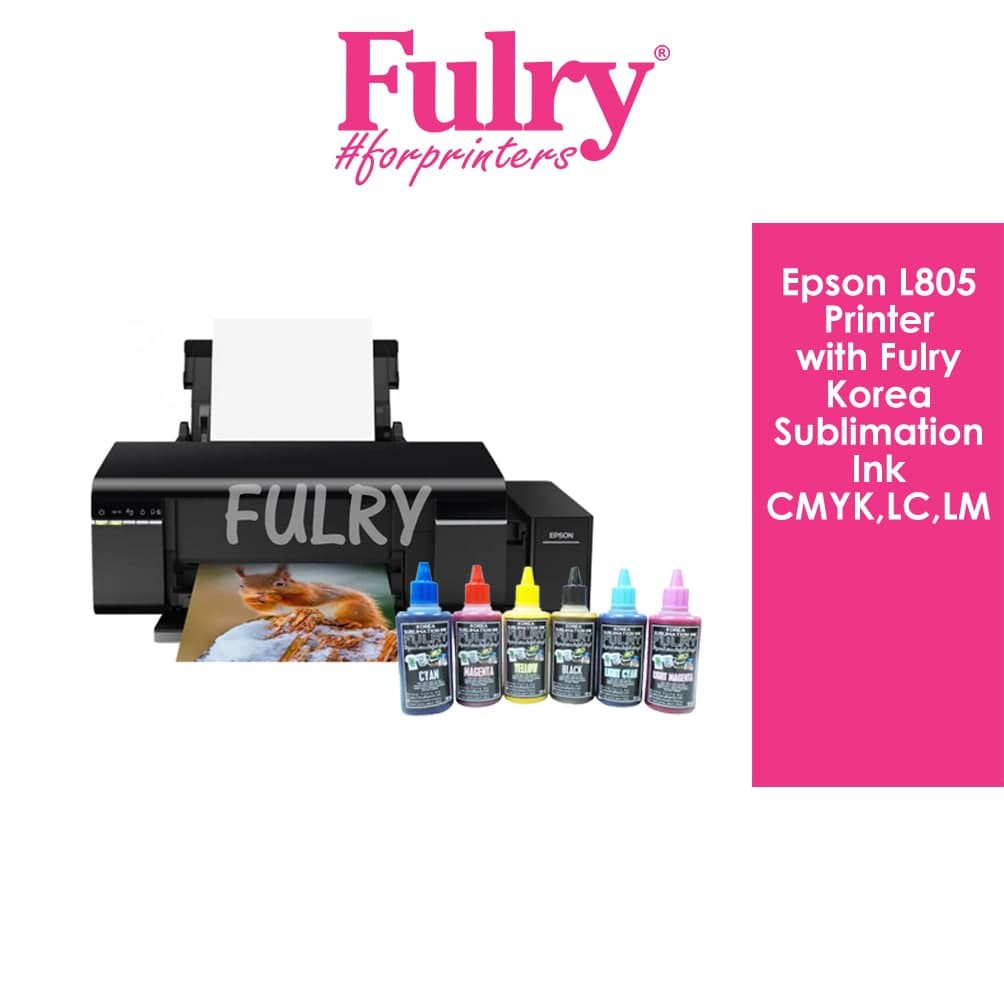 Epson L805 Printer with Fulry Sublimation Ink CMYK,LC,LM | Shopee Malaysia