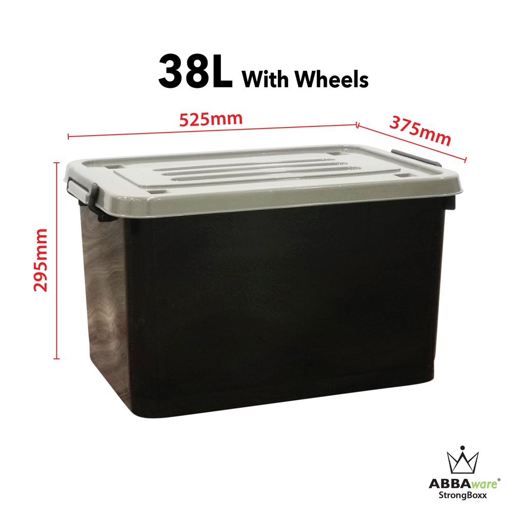 Abbaware Storage Box 38 Litre /Kotak Simpanan dengan roda/Storage Box ...