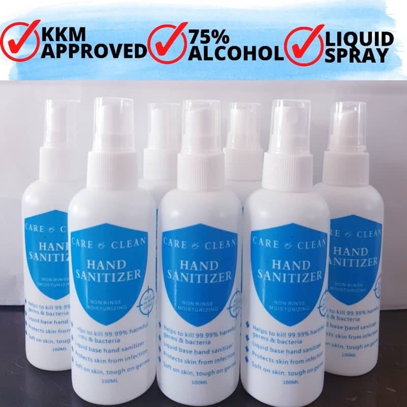 Spray pembasmi kuman 100ML 75% IPA Alcohol Instant Hand Sanitizer Spray ...