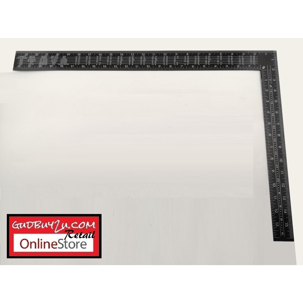 METAL 16" (400MM) X 24" (600MM) GOOD QUALITY BLACK TRY SQUARE RULER ...