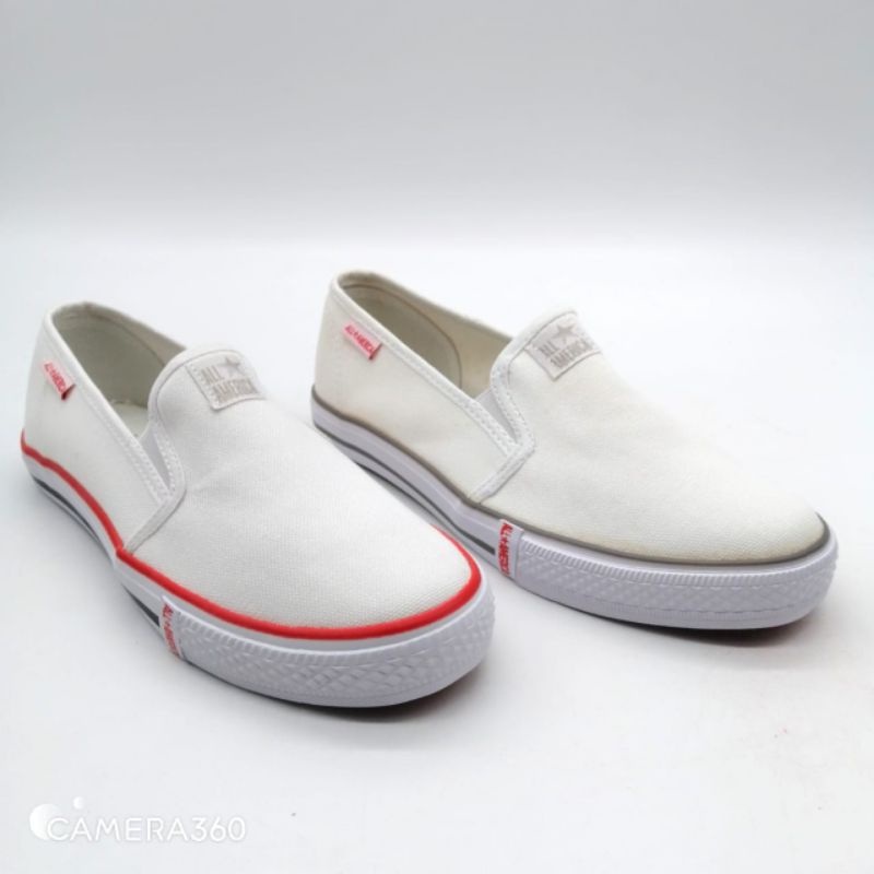 ALL AMERICA 2336 White Slipon Shoe / Kasut Kain Putih 白帆布鞋 | Shopee ...