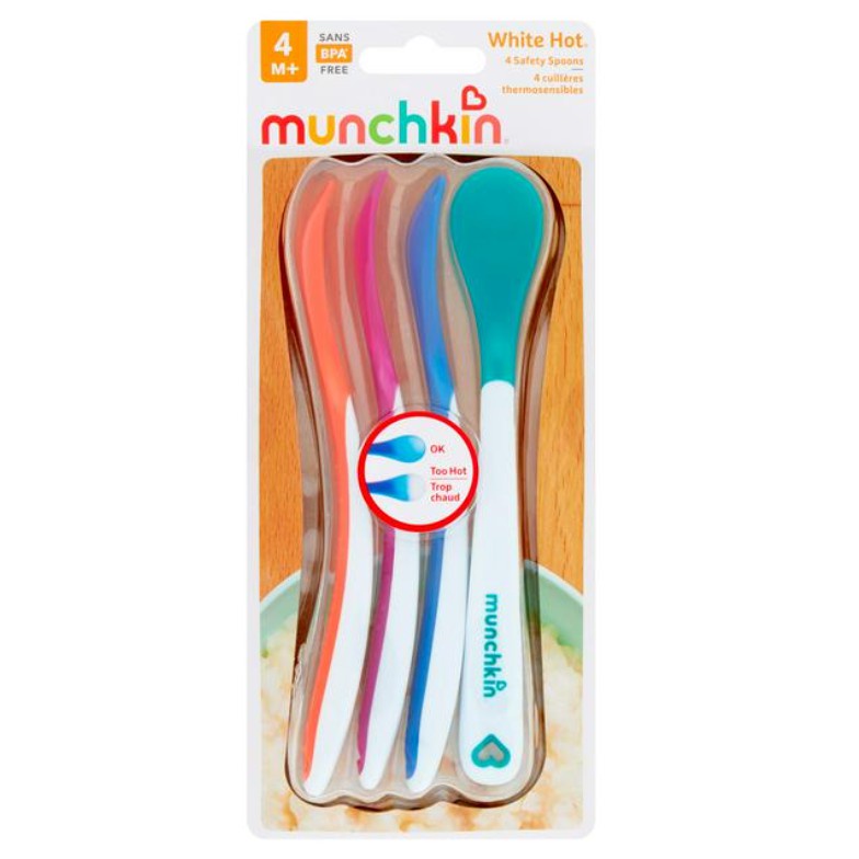 Munchkin White Hot Safety Heat Sensing Spoon Baby Spoon (4pcs/pack ...