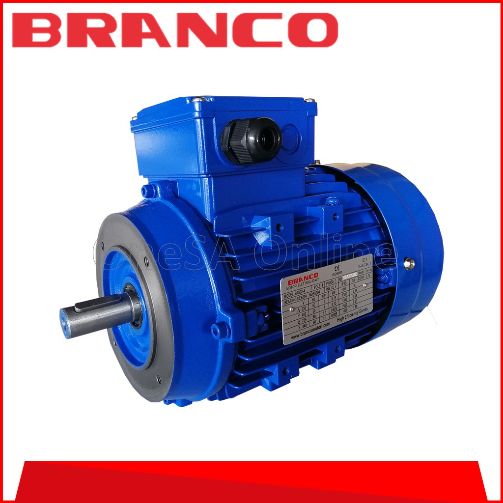 BRANCO BA-B14 SERIES 4P FLANGE MOUNT,0.75HP 0.55KW ALUMINIUM INDUCTION ...
