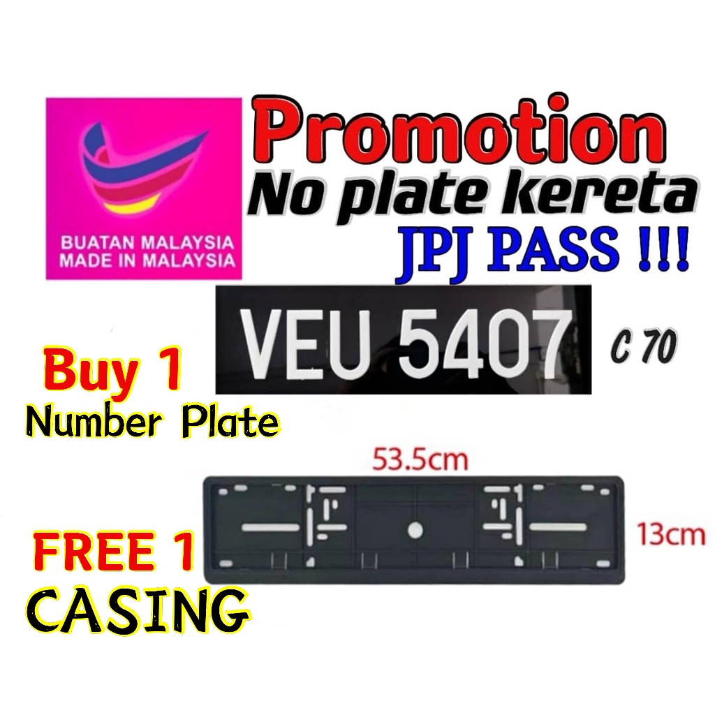 Car Number Plate Standard Siap Tambah WHITE FONTS JPJ Approve Nombor ...