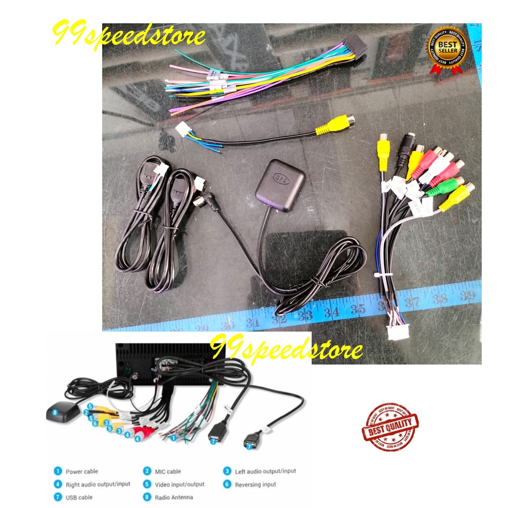 ANDROID PLAYER CONNECTION SOCKET - POWER CABLE / RCA CABLE / USB SLOT / GPS / ANTENNA (ANDROID ...