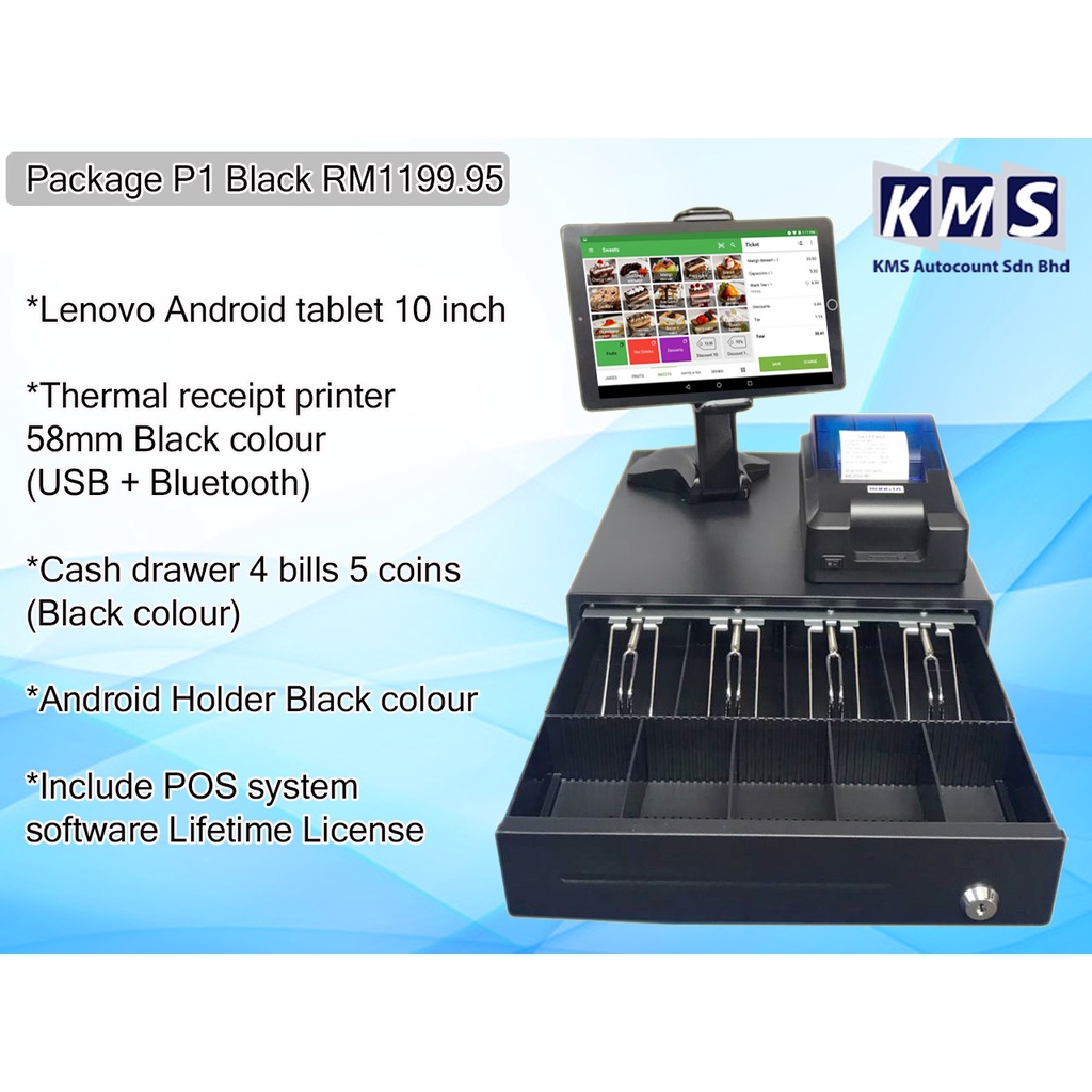 Lenovo 10" Android All in One Android Pos system machine with Cash ...