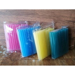 Disposable 7" Colour Giant Straw Plastic Straw Flat / Straw Besar 50pcs ...