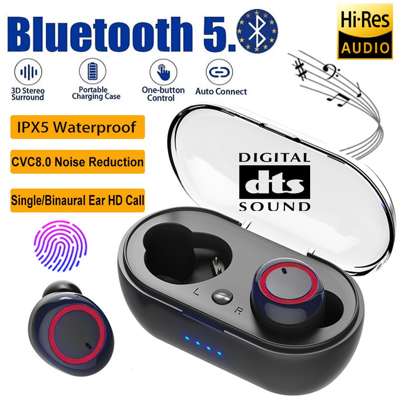 Smart TWS Wireless Earphone Bluetooth 5.0 Earbud Touch In-ear 9D Stereo ...