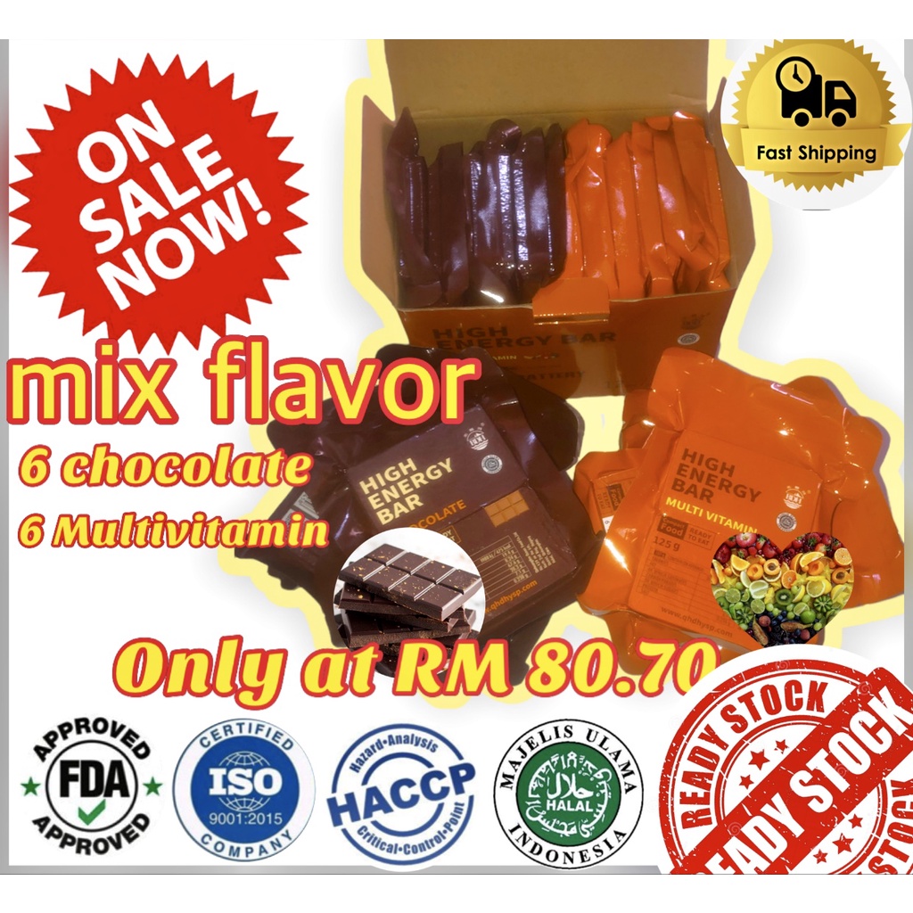 High energy bar[mix flavor][multivitamin+chocolate] | Shopee Malaysia