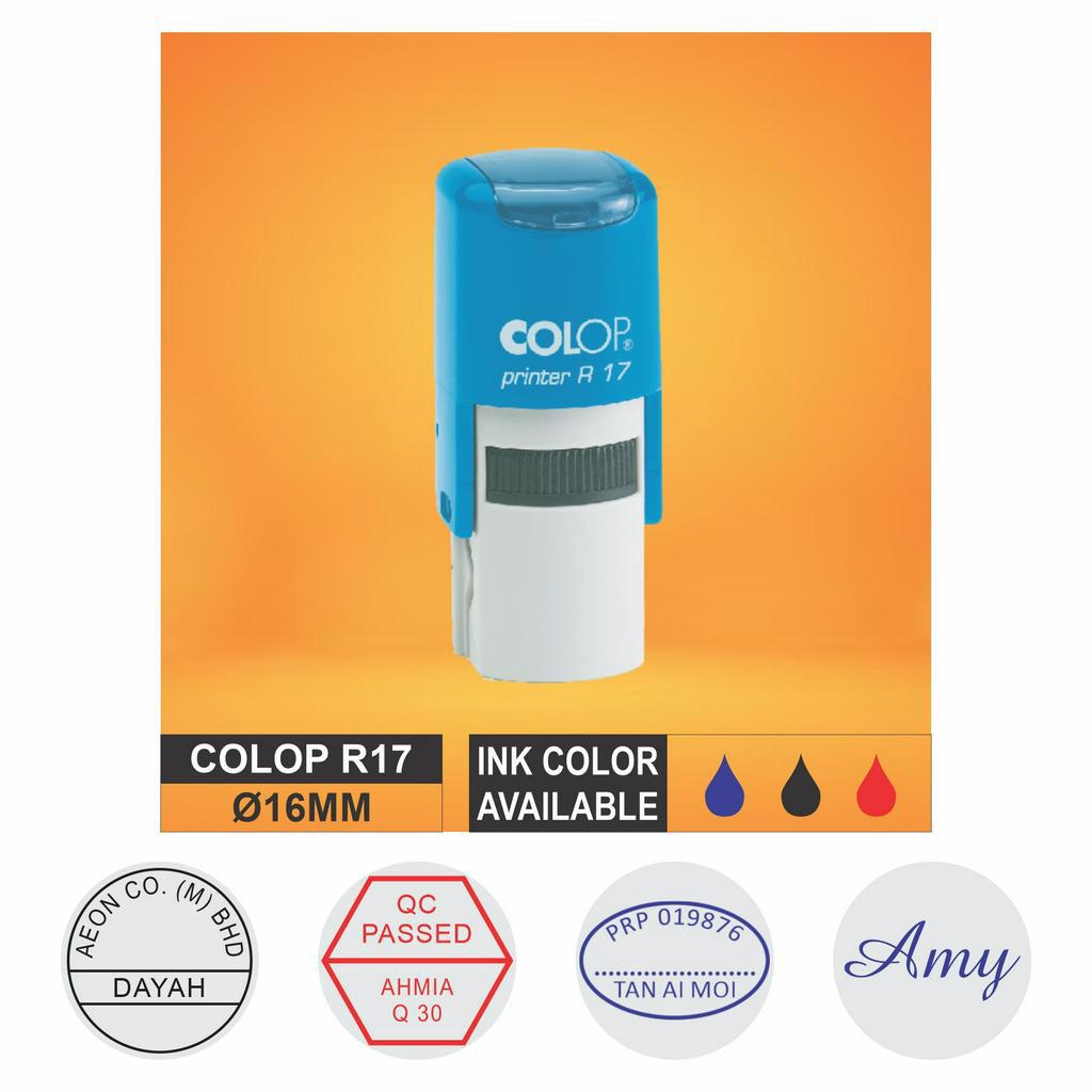 COLOP Stamp Cop Nama Stamp Chop Round Rubber Stamp | Shopee Malaysia