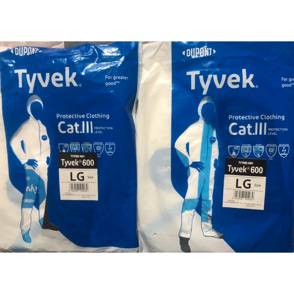 Tyvek 600 Disposable Medical Coverall PPE Dupont Xpert Expert Isolation Gown PPE Suit ...