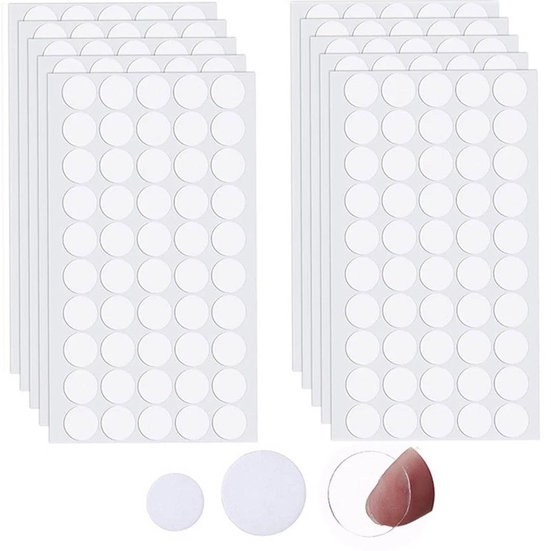 50Pcs Double Sided PET Adhesive Sticker / Seamless Round Waterproof ...