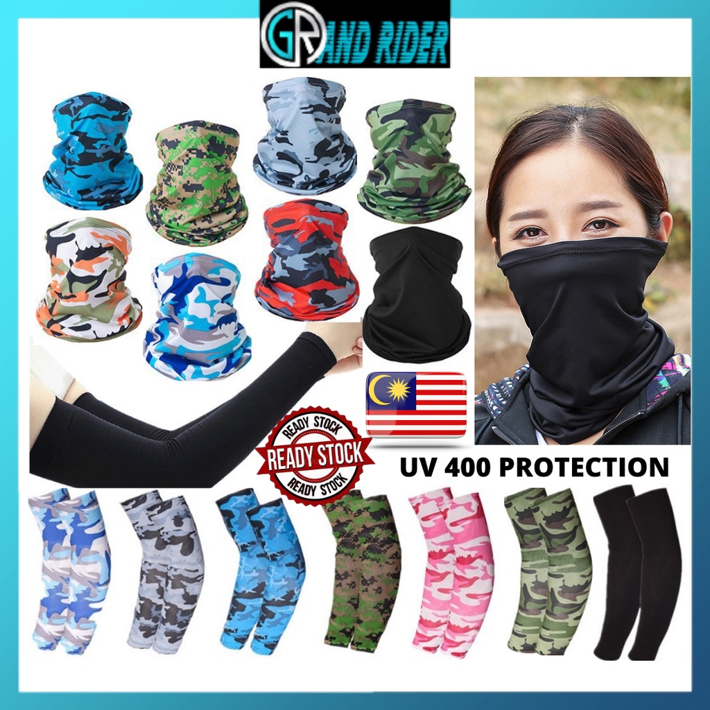 UV Protection Arm Sleeve Hand Sock Bandana Face Head Bike Car Sarung ...
