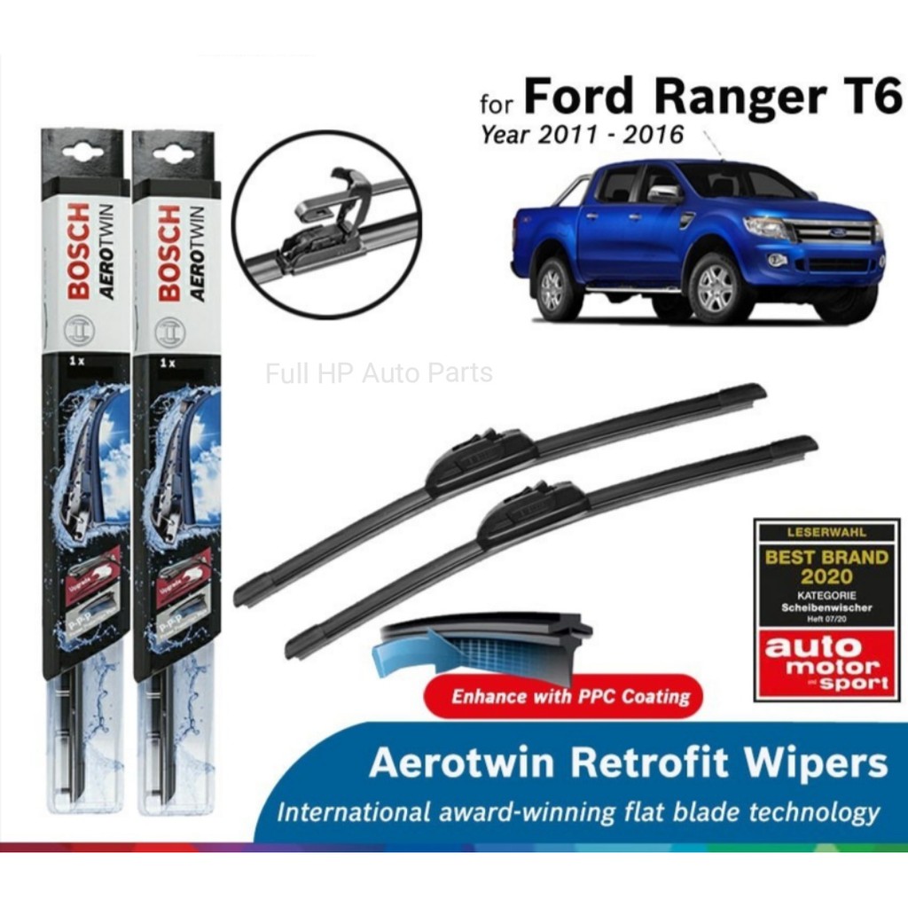 Bosch Aerotwin Retrofit U Hook Wiper Set for Ford Ranger T6 (24"/16 ...