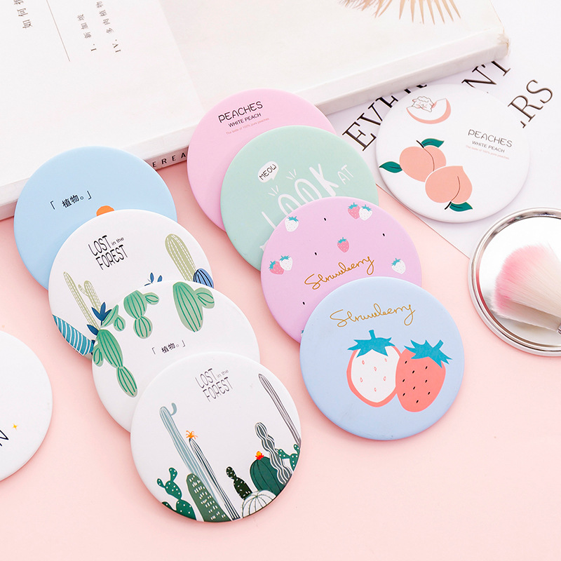 Small Mirror Cute Cartoon Small Round Makeup Mirror | Shopee Malaysia