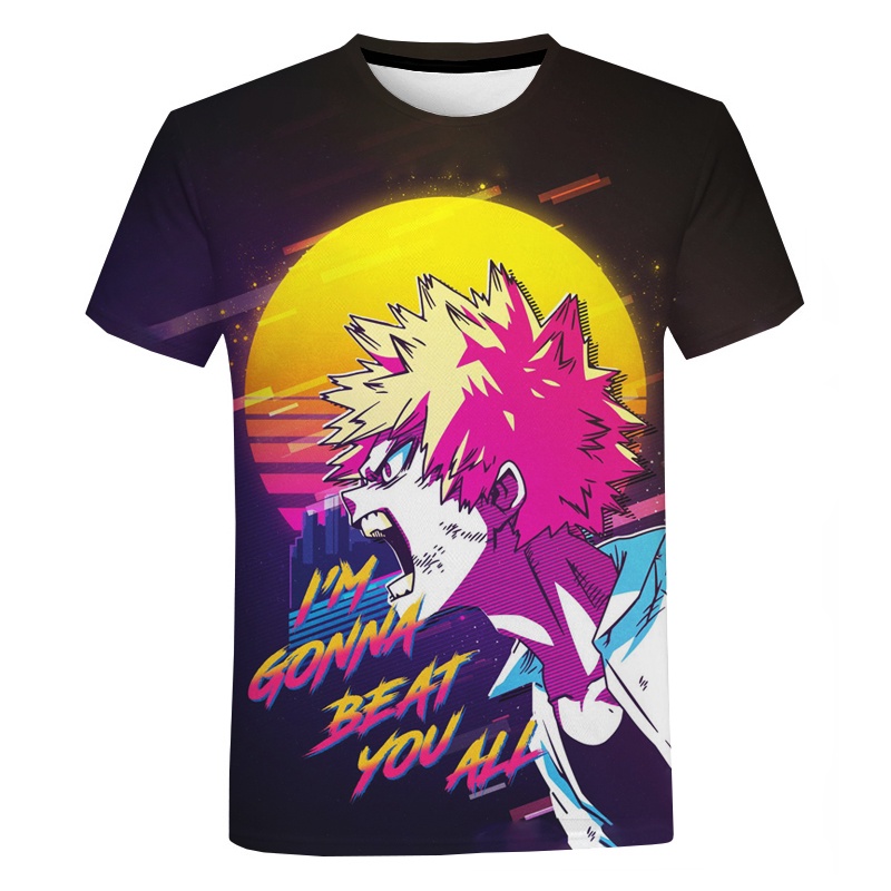 Funny Boku No Hero Academia T Shirt Men Anime T-shirt My Hero Academia ...