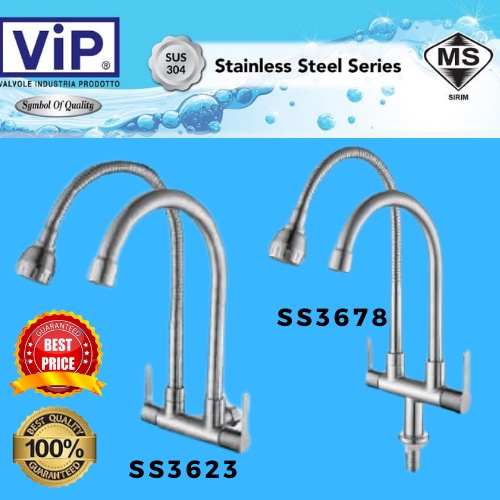 *VIP KITCHEN SINK TAP DOUBLE STAINLESS STEEL (SUS304) (PAIP SINKI ...