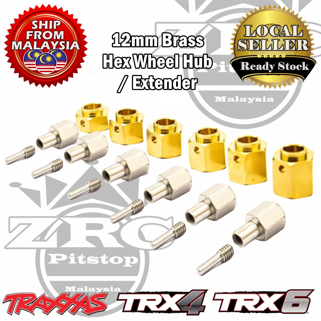 ZRC 12mm Brass Hex Wheel Hub Extender for Traxxas TRX4 TRX6 Heavy ...