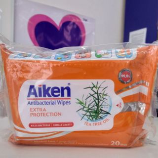 AIKEN ANTIBACTERIAL WIPES EXTRA PROTECTION 20'S X 2 PACKS | Shopee Malaysia