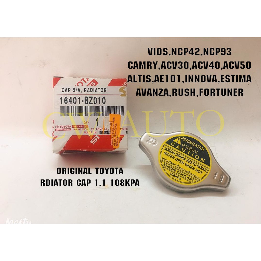 ORIGINAL 16401-BZ010/16401-0C03/16401-0H060 TOYOTA RADIATOR CAP 1.1 ...