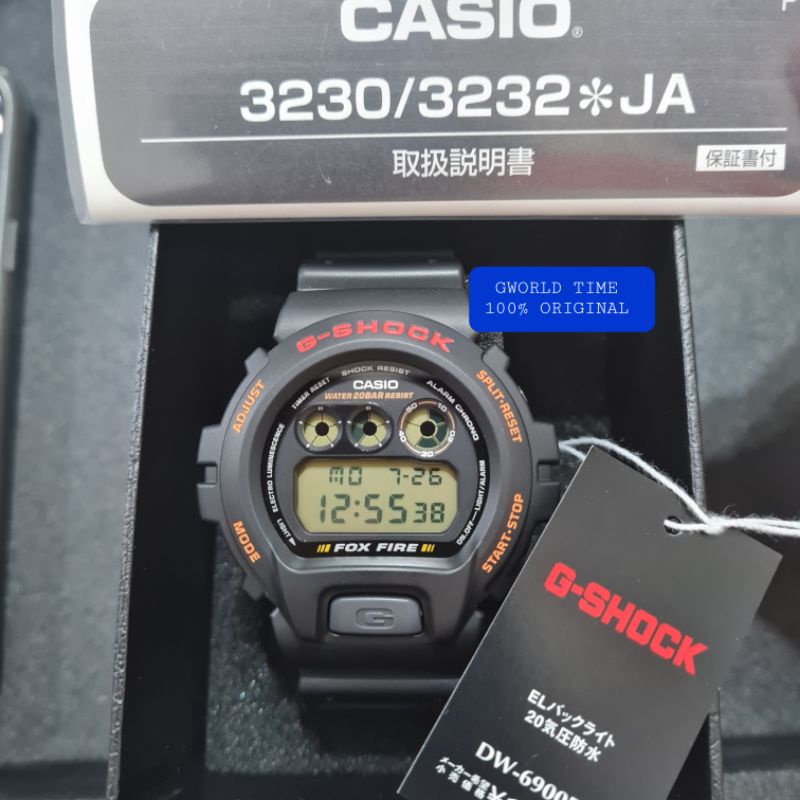 [JAPAN SET]G-SHOCK FOX FIRE DW-6900B-9/DW-6900B-9JF/DW6900B-9/DW6900B ...