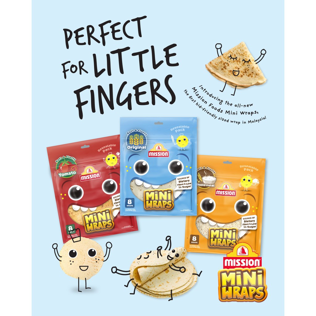MISSION Mini Wraps / Roti Mini 8pcs 300gm ( Original / Wholemeal ...