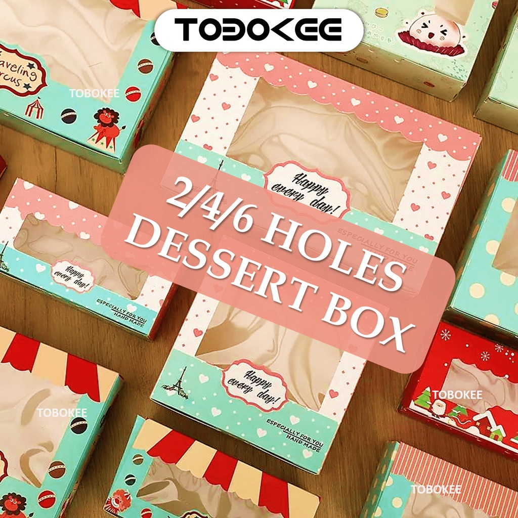 2/4/6 Holes Dessert Box Muffin Cupcake Mooncake Tart Cream Puffs Cookie ...