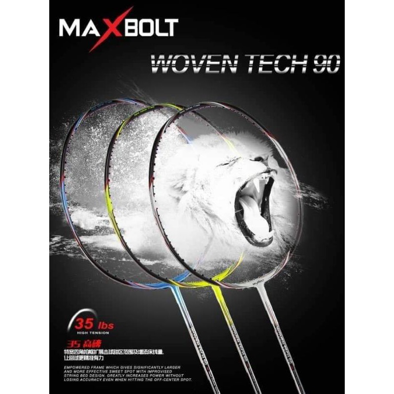 RACKET MAXBOLT WOVEN TECH 90‼️Original Ready stock with string and grip ...