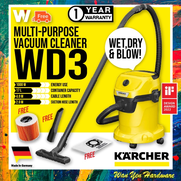 Karcher WD3 Multi-Purpose Wet And Dry Vacuum Cleaner - Made in Romania ...