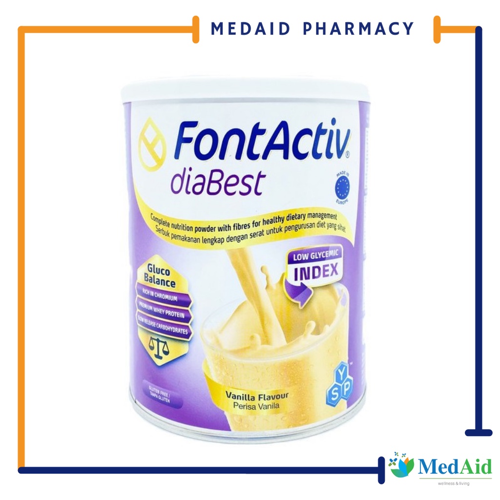 FontActiv Diabest 400G Complete Nutrition Vanilla Low GI Glycemic Index ...
