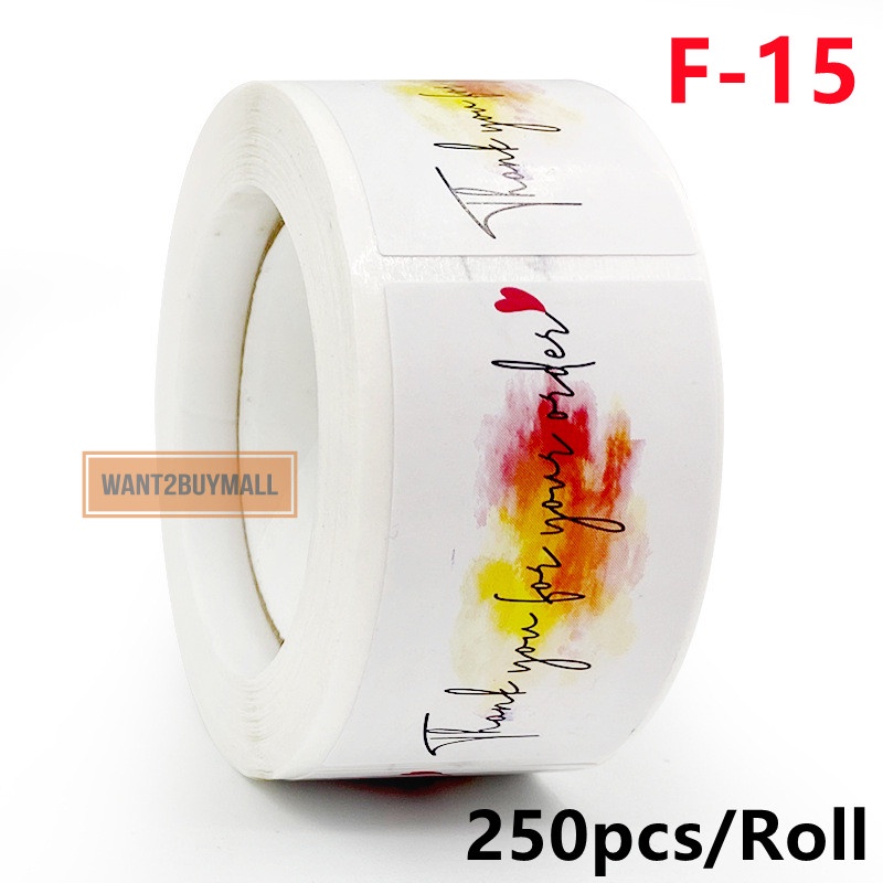 🇲🇾 7.5cm 120pcs Roll Kraft Paper Thank You Sticker Label TQ Stickers ...
