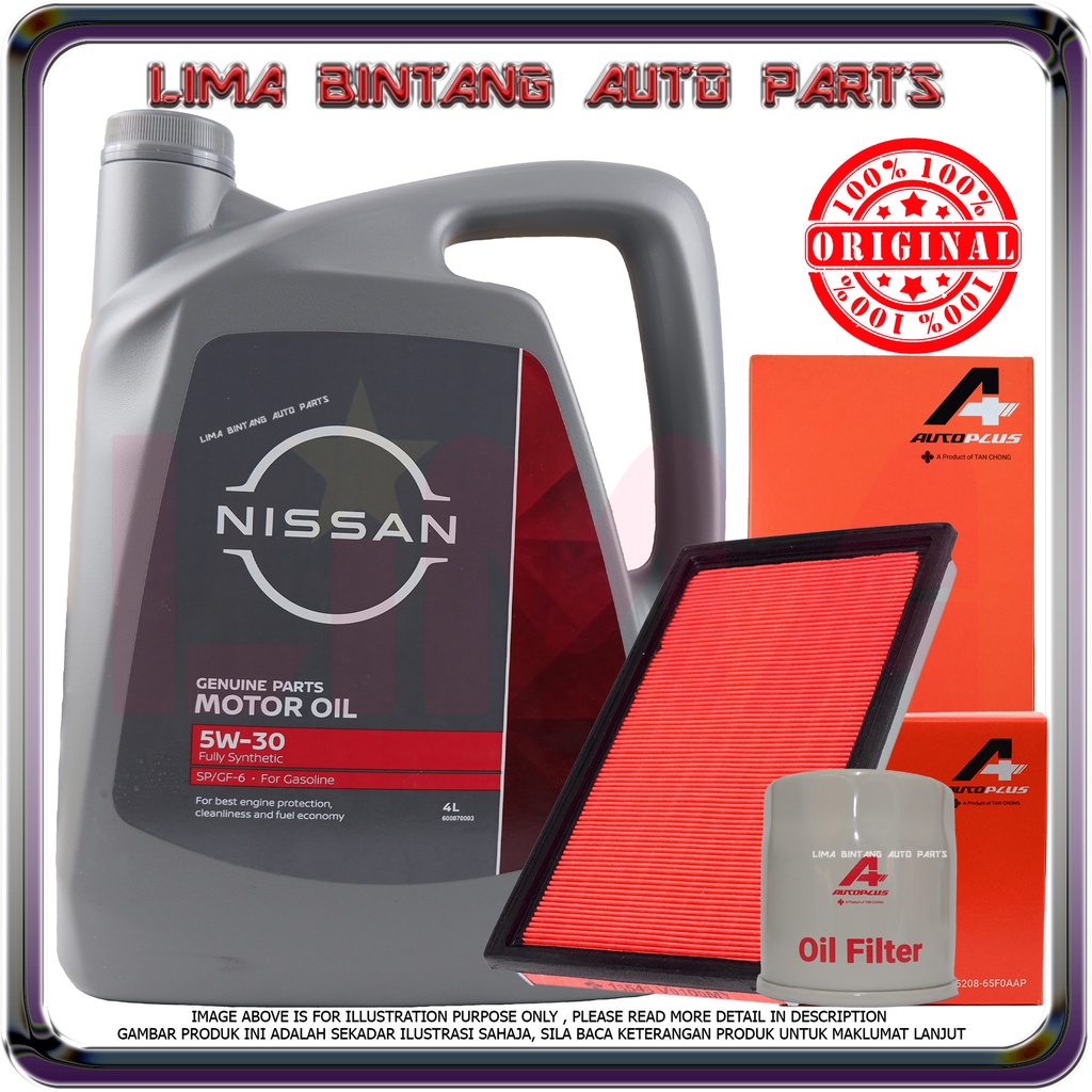 Combo! Nissan Semi / Fully Synthetic 5W30 Engine Oil 4 Liter + Oil ...