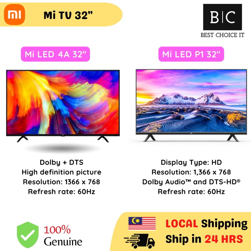 (1 Year Warranty) Xiaomi Mi Smart TV 4A 32" / Mi Smart TV P1 32" | Shopee Malaysia