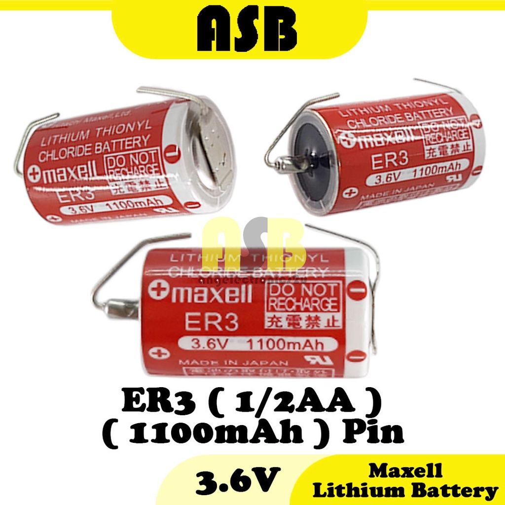 (1pc) MAXELL Lithium Battery 3.6V ( ER3 / ER17/33 / ER6 / ER17/50 ...