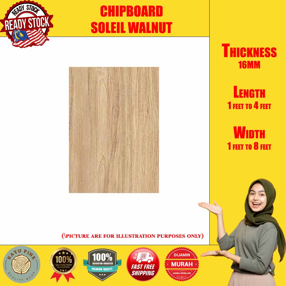 [ Chipboard 16mm Solei Walnut ] For Rack Table Top Furniture Kitchen ...