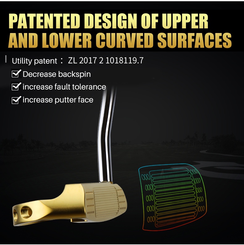 PGM MO EYES II Series men right handed curved face golf putter by soft ...