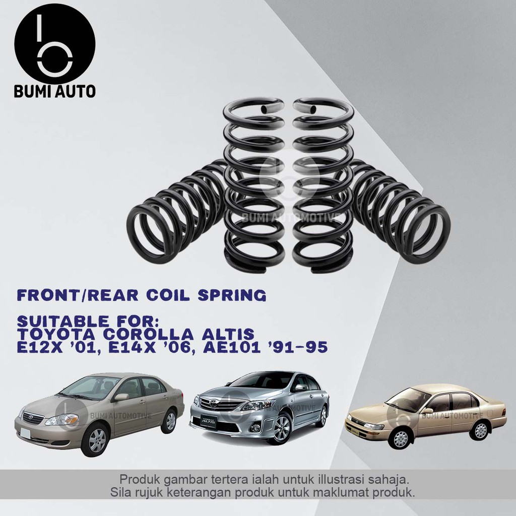 Toyota Corolla Altis E120 E140 E101 E90 KE70DX Front (Depan) / Rear (Belakang) Standard OEM High ...