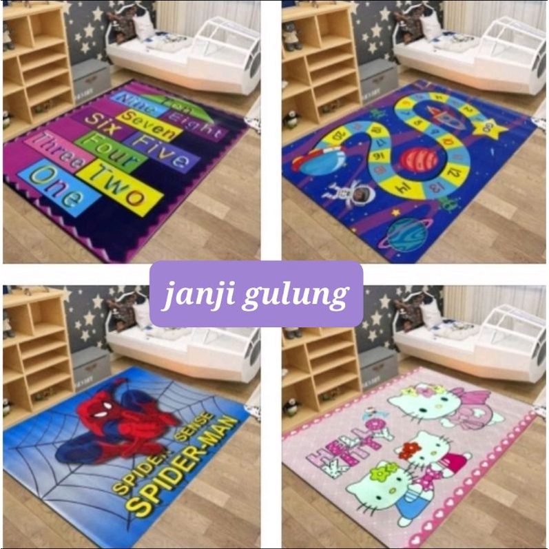 CARPET CARTOON / KARPET ABC / 3D / VALVET / RUGS / READY STOCK / ANTI ...