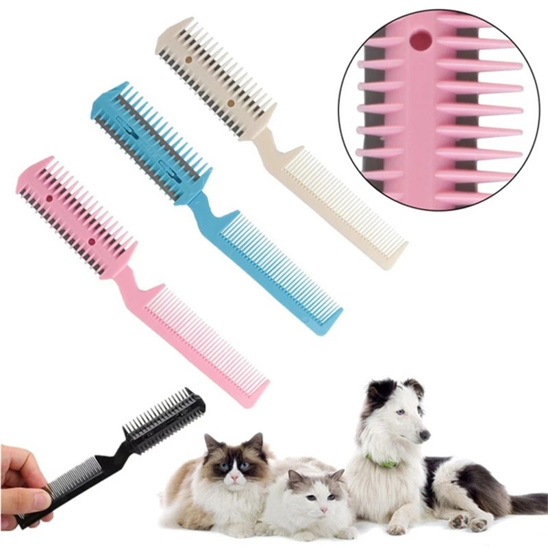 Pet Hair Trimmer Cutting Comb with 2 Blades Grooming Shaver Dog Cat ...