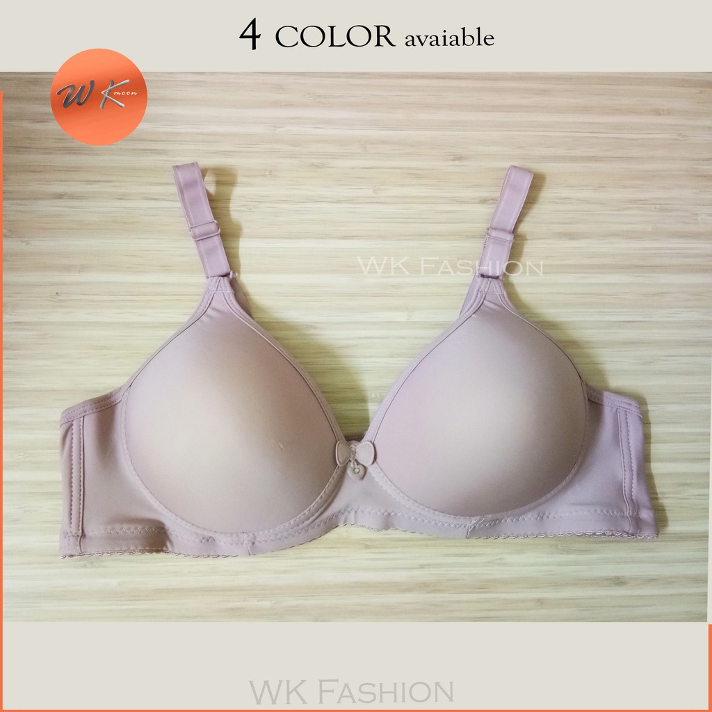 WK Women Everyday Bra Basic Bra Smooth No Wire Bra 4 Color B Cup bra ...