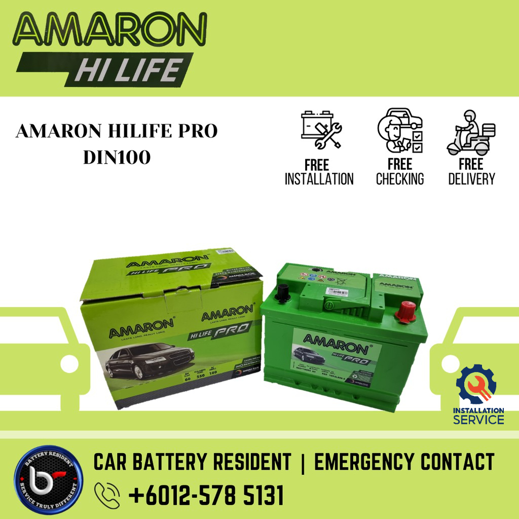 [ Installation Provided ] DIN100L | DIN100 | LN5 ] Amaron Hi-life PRO | Car Battery Bateri ...